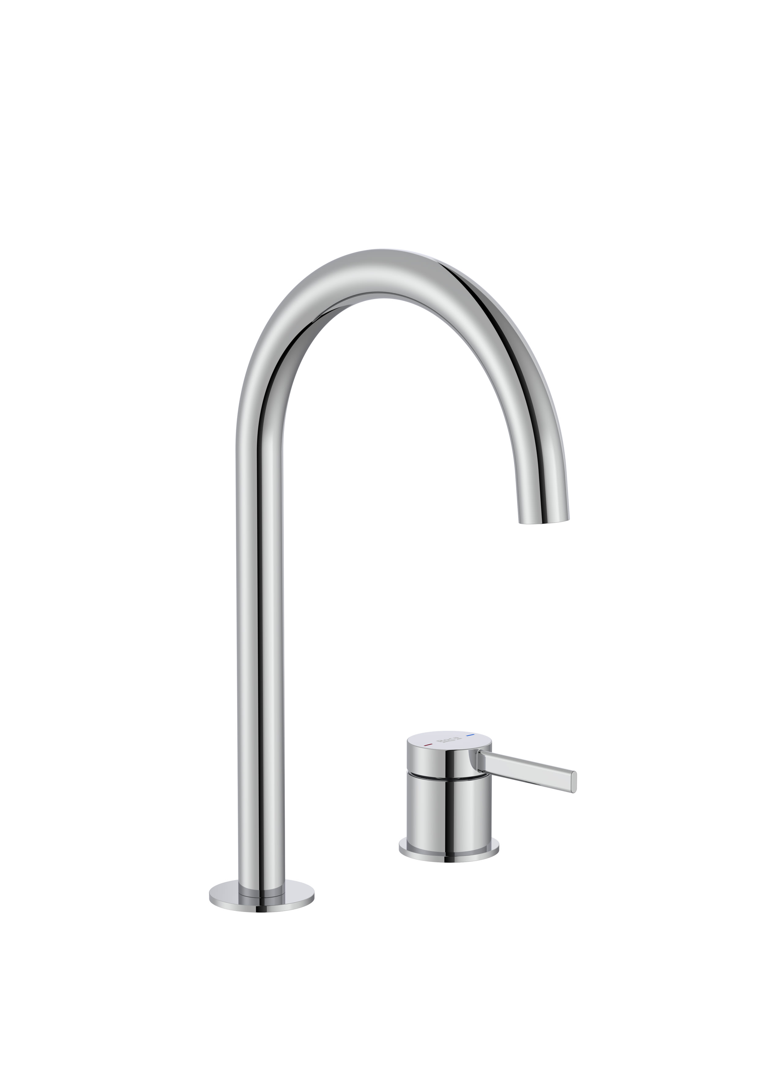 Monomando para lavabo con maneral de repisa, cuerpo liso y desagüe ...