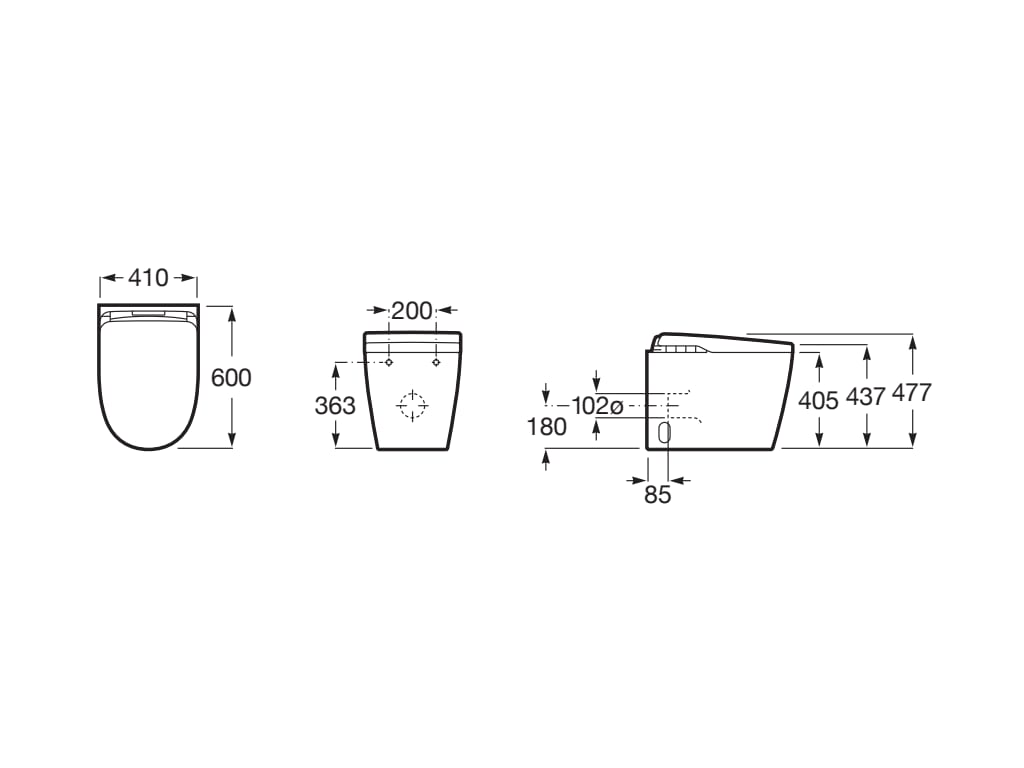 In-Wash® Insignia con In-Tank® - Smart toilet adosado a pared Roca ...